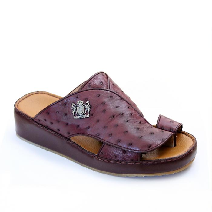 Speroni Burgundy Ostrich Leather Sandals 3052_BOR