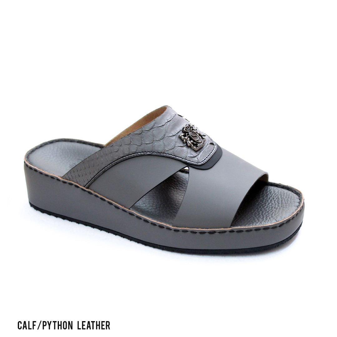 Speroni Grey Calf & Python Leather Sandals R4192_GRY